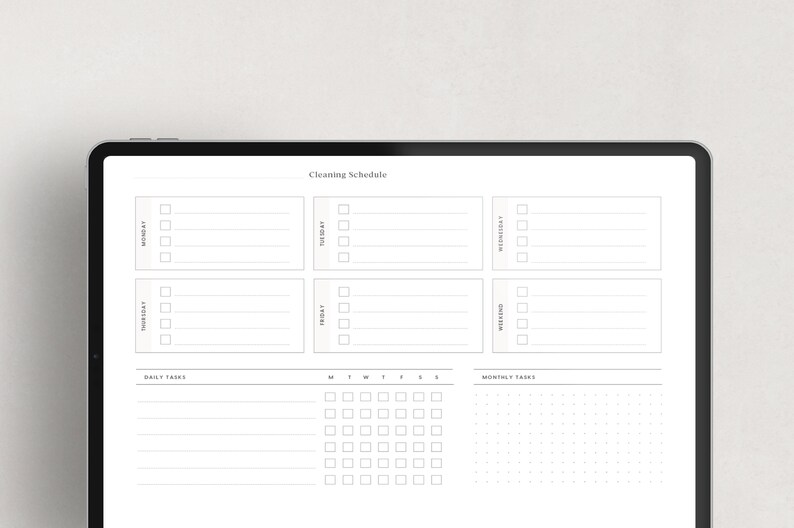 Weekly Cleaning Schedule Cleaning Printable Goodnotes - Etsy