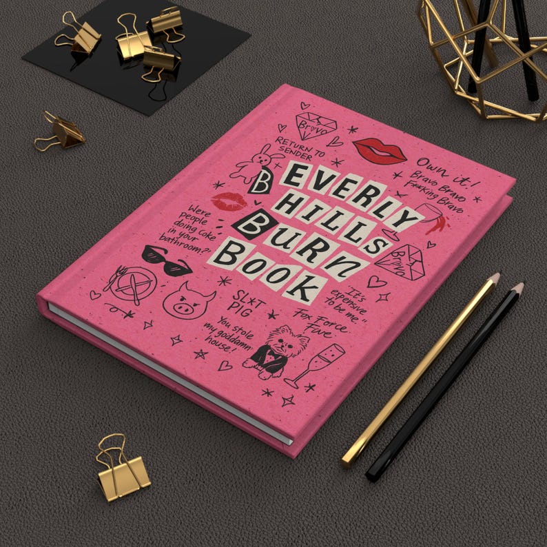 RHOBH Burn Book Mean Girls Style Hardcover Notebook - Bravo Fan Gift ...