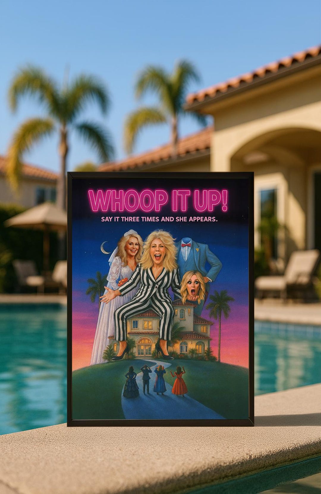 RHOC Whoop It up Poster - Housewives Horror Parody Print - Beetlejuice ...