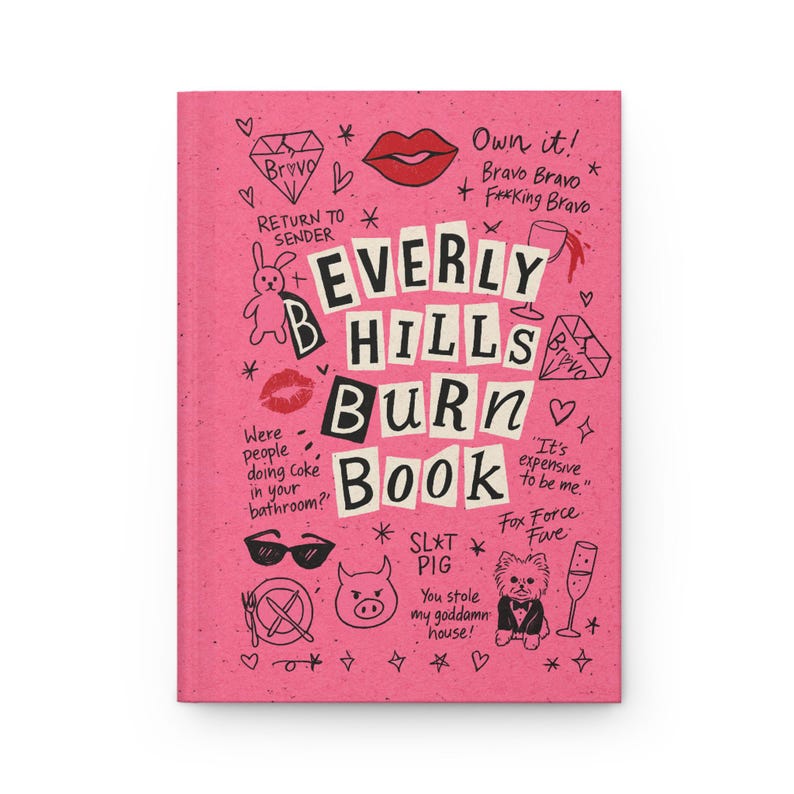RHOBH Burn Book Mean Girls Style Hardcover Notebook - Bravo Fan Gift ...