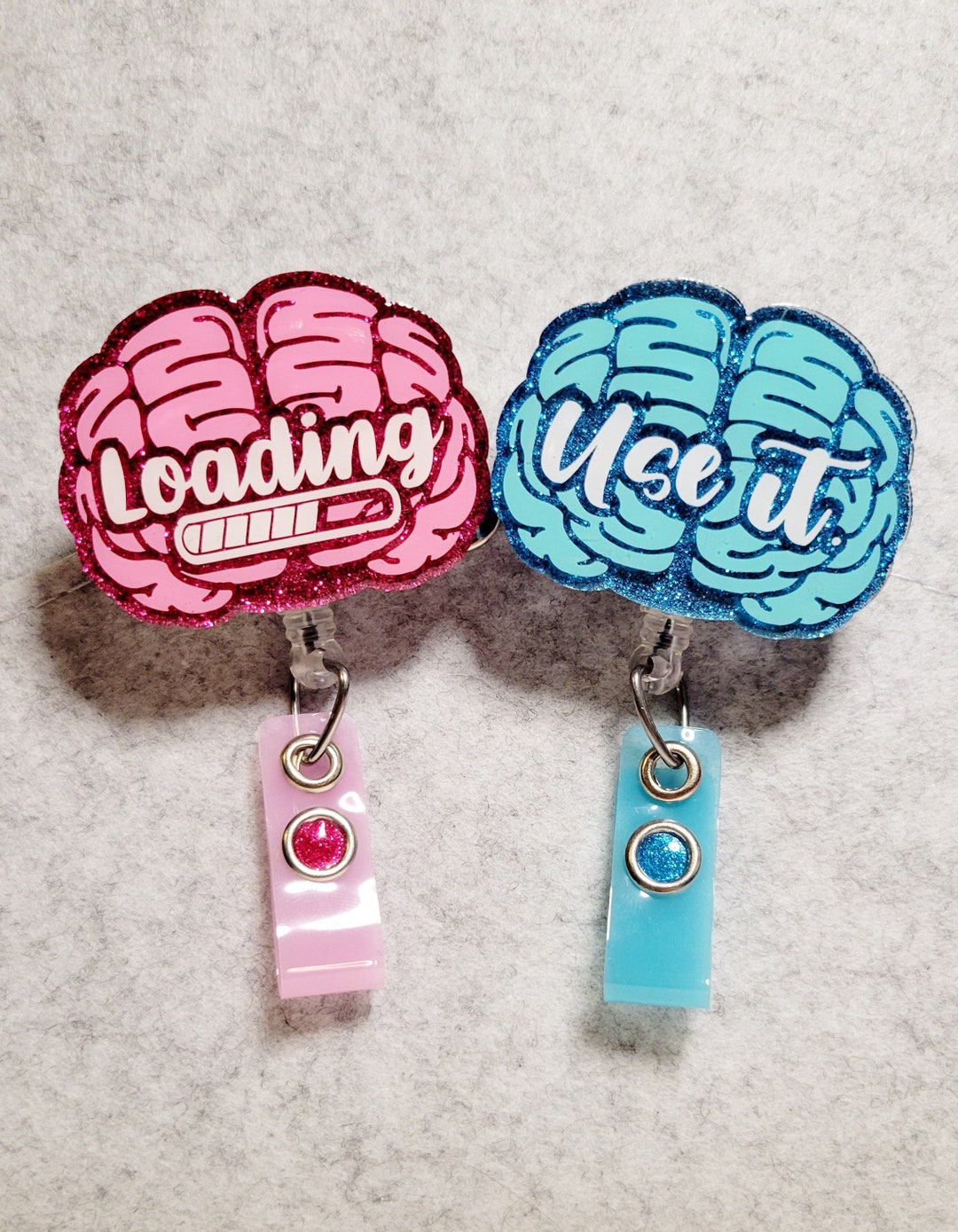 Brain Badge Reel Medical Cute Nurse Brain Use It / Happy Brain - Etsy
