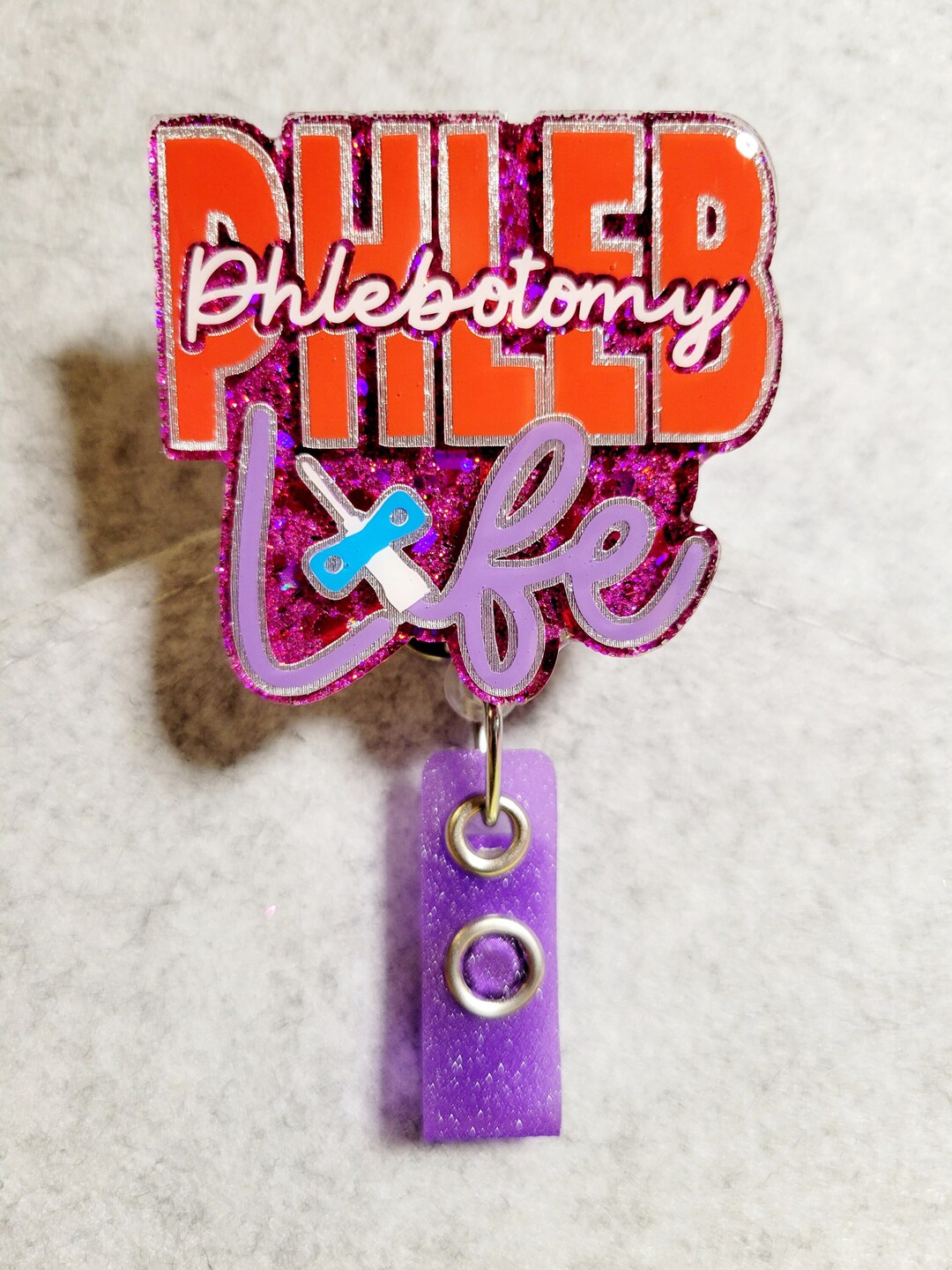 Phlebotomy Badge Reel Phleb Life Red Phlebotomist Badge Reel Nurse ...