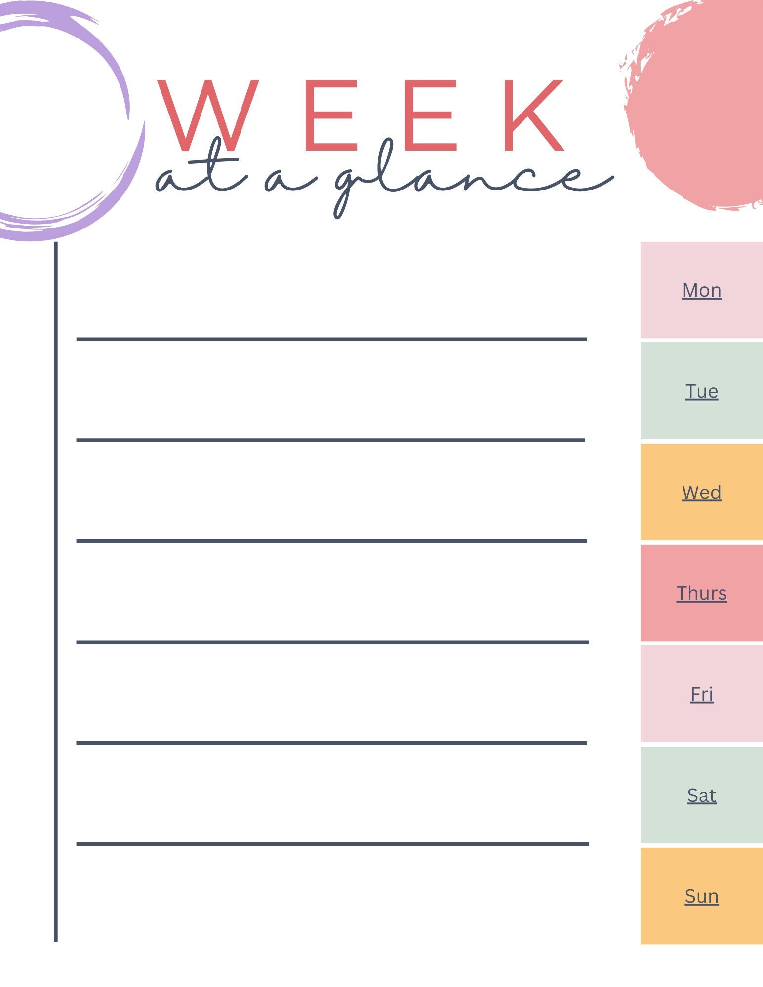 Weekly Planner - Digital Download - Etsy
