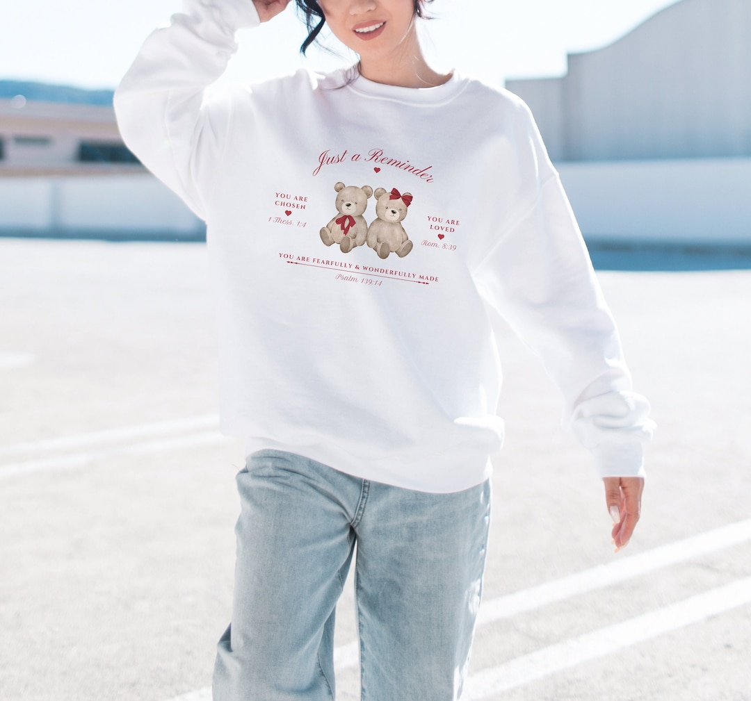 Teddy Bear Sweatshirt Christian Crewneck Christian Clothing Lovecore Softcore Coquette Aesthetic ...