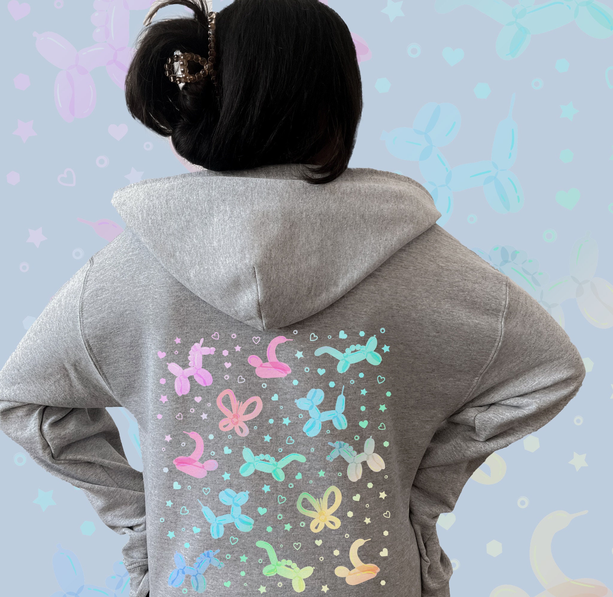 Kawaii Hoodie Pastel Hoodie Clowncore Clothing Clowncore Hoodie Kidcore ...