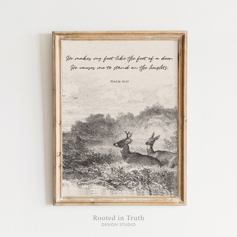 Feet Like a Deer Scripture Wall Art Bible Verse Wall Art - Etsy