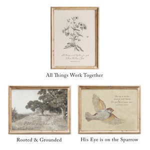 Vintage Scripture Gallery Wall Art Prints, PRINTABLE Bundle, Christian ...