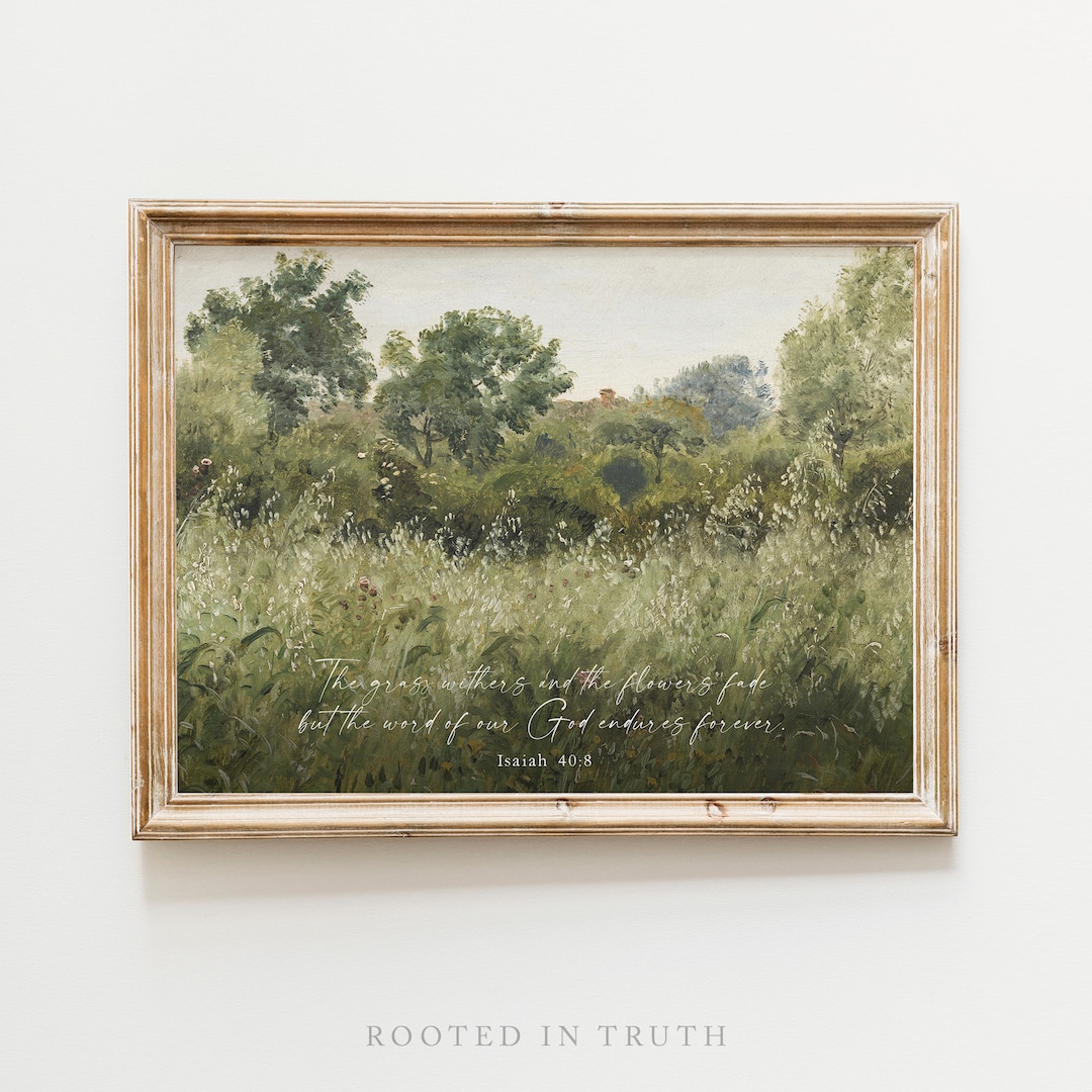Grass Withers Christian Wall Art, Scripture Wall Art, Christian ...