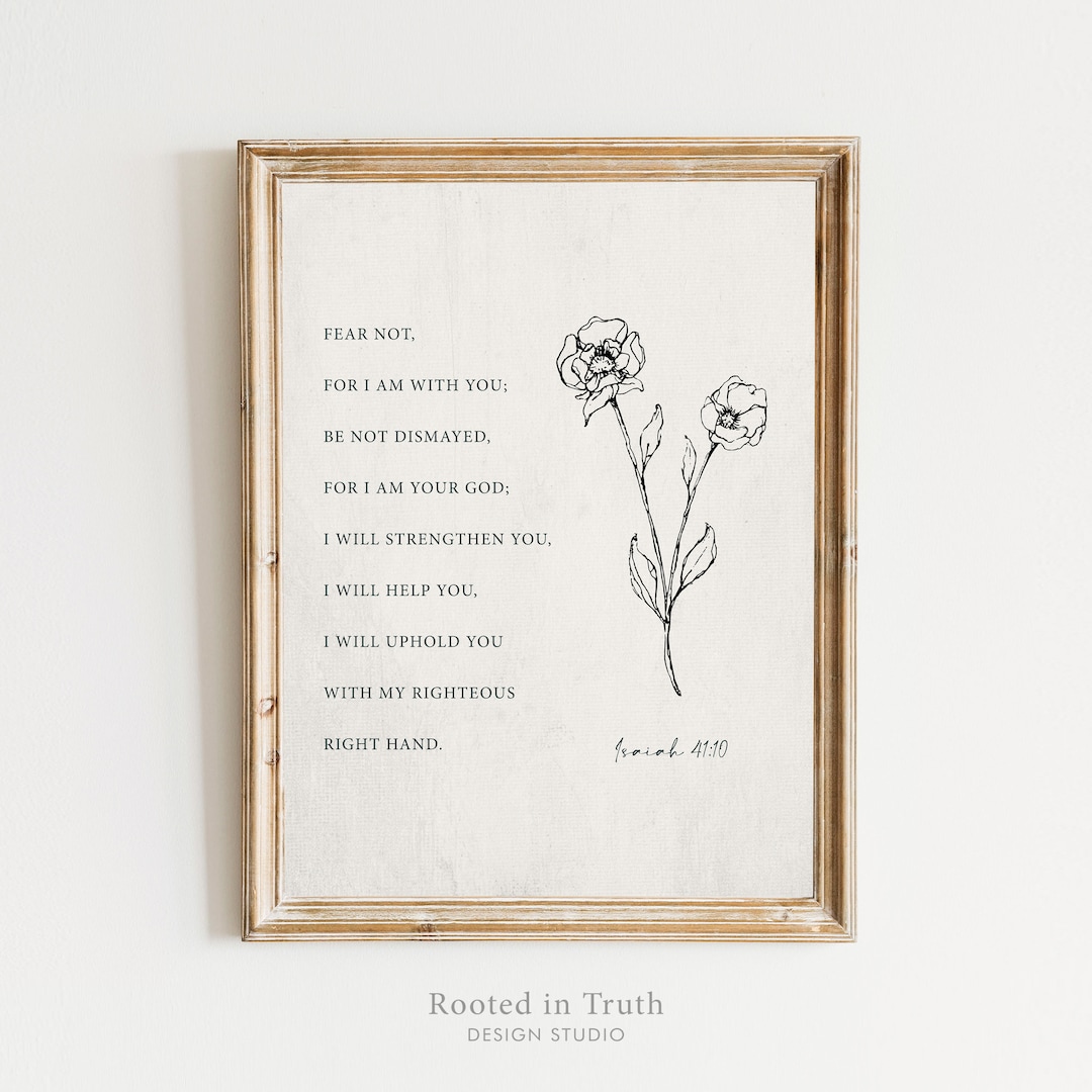 Isaiah 41 10 Sign Printable Art Print, Scripture, Christian Decor ...
