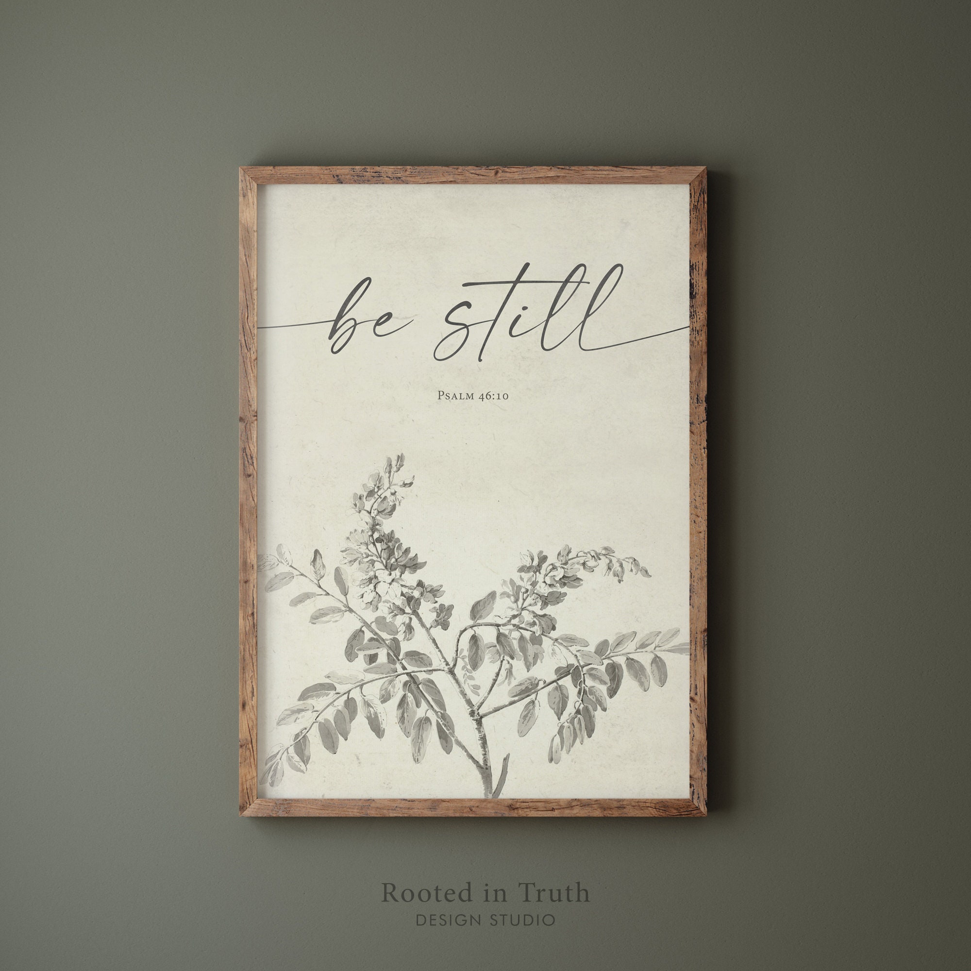 Be Still Christian Printable Scripture Wall Art Vintage Wall - Etsy