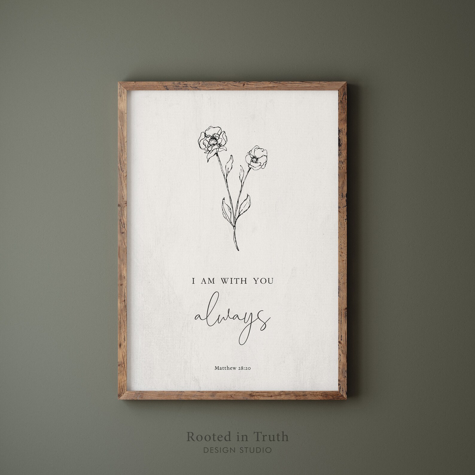 Bible Verse Wall Art I Am With You Always Scripture Wall Art - Etsy