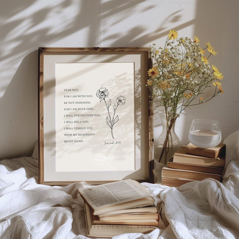 Isaiah 41 10 Christian Art Print, Printable Scripture, Minimal Poster ...