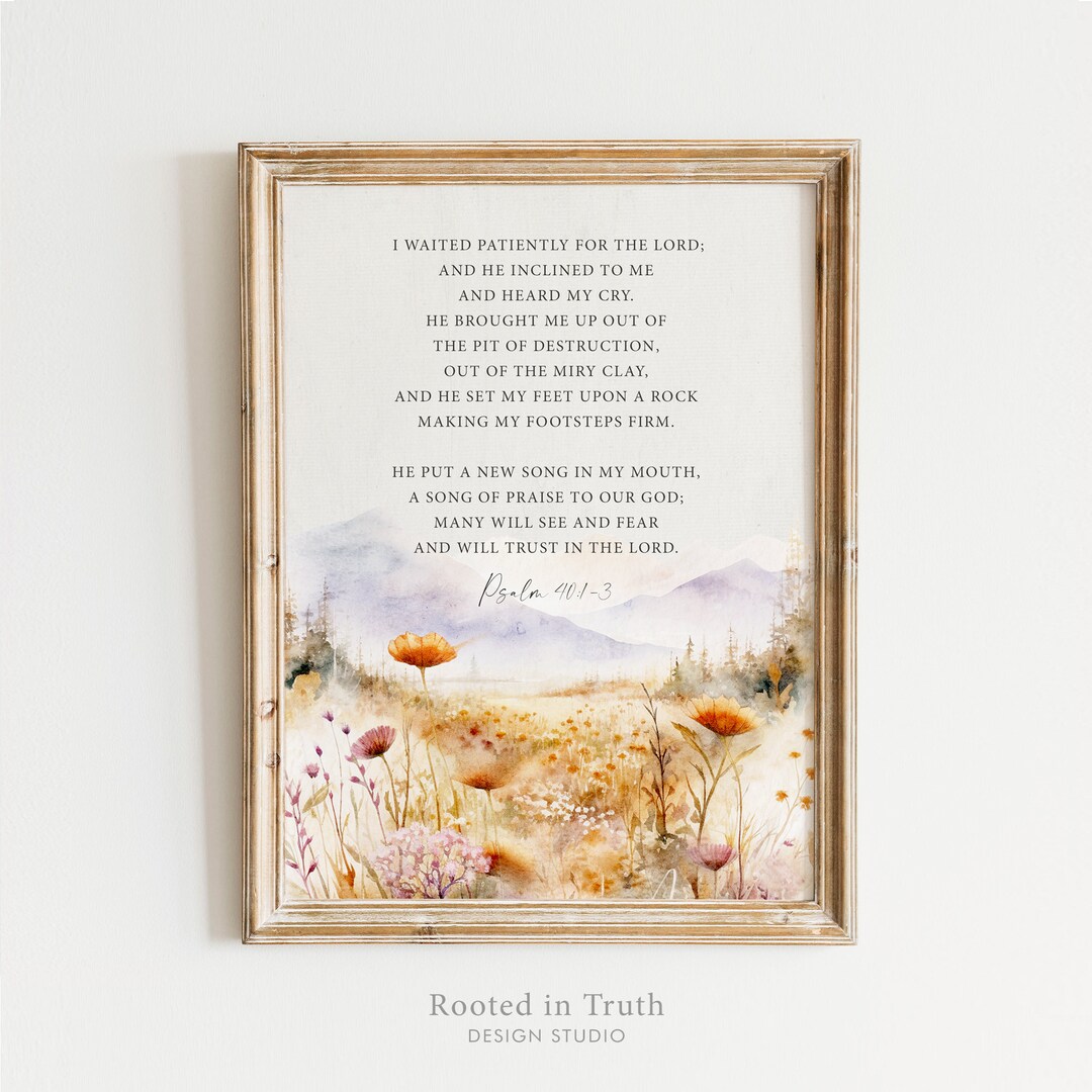 A New Song Bible Verse Wall Art, Christian Scripture Print, Floral ...