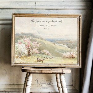 Psalm 23 Wall Art Print, Christian Bible Verse Wall Art, Printable ...