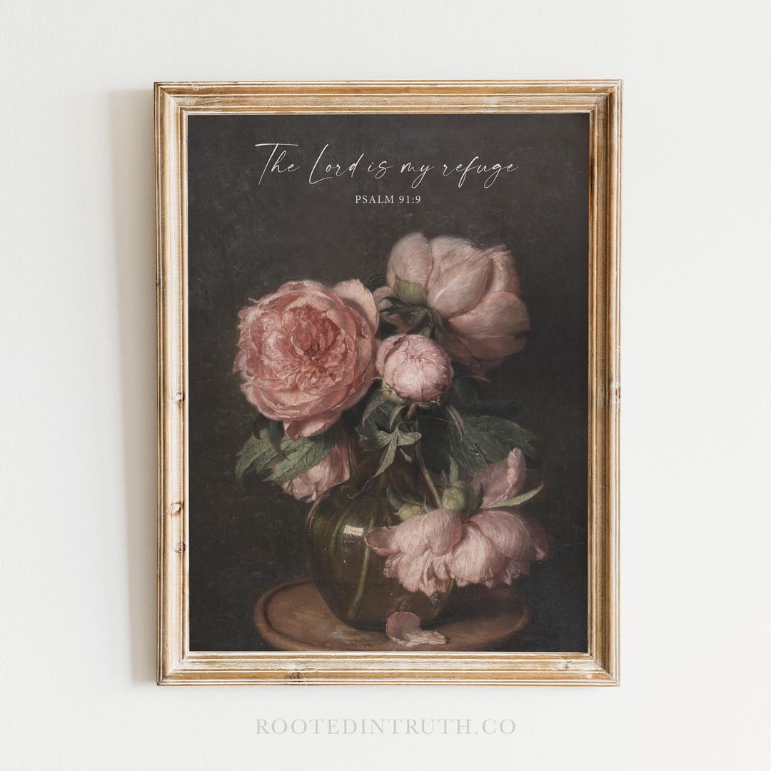 Lord is My Refuge Scripture Art Print, Christian Wall Art Printable ...