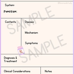 Anatomy and Physiology Note Taking Templates | Study Guide Templates - Etsy
