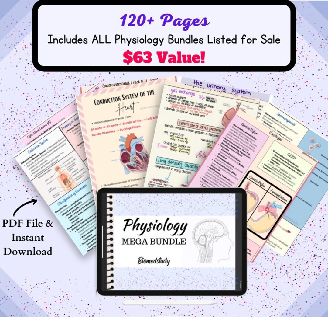 Physiology Mega Bundle | Physiology Notes | Anatomy and Physiology - Etsy