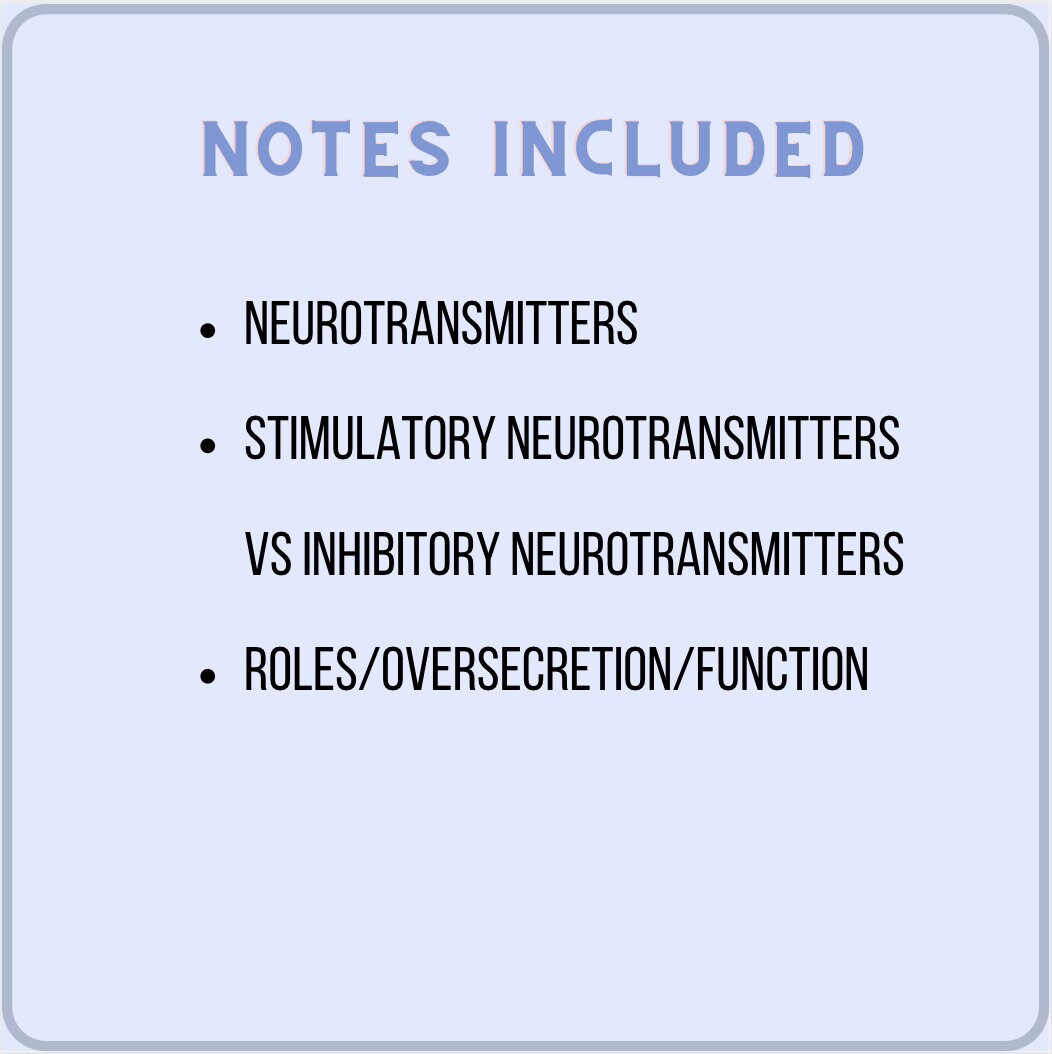 Physiology Neurotransmitters Cheat Sheet | Neurotransmitters Study ...