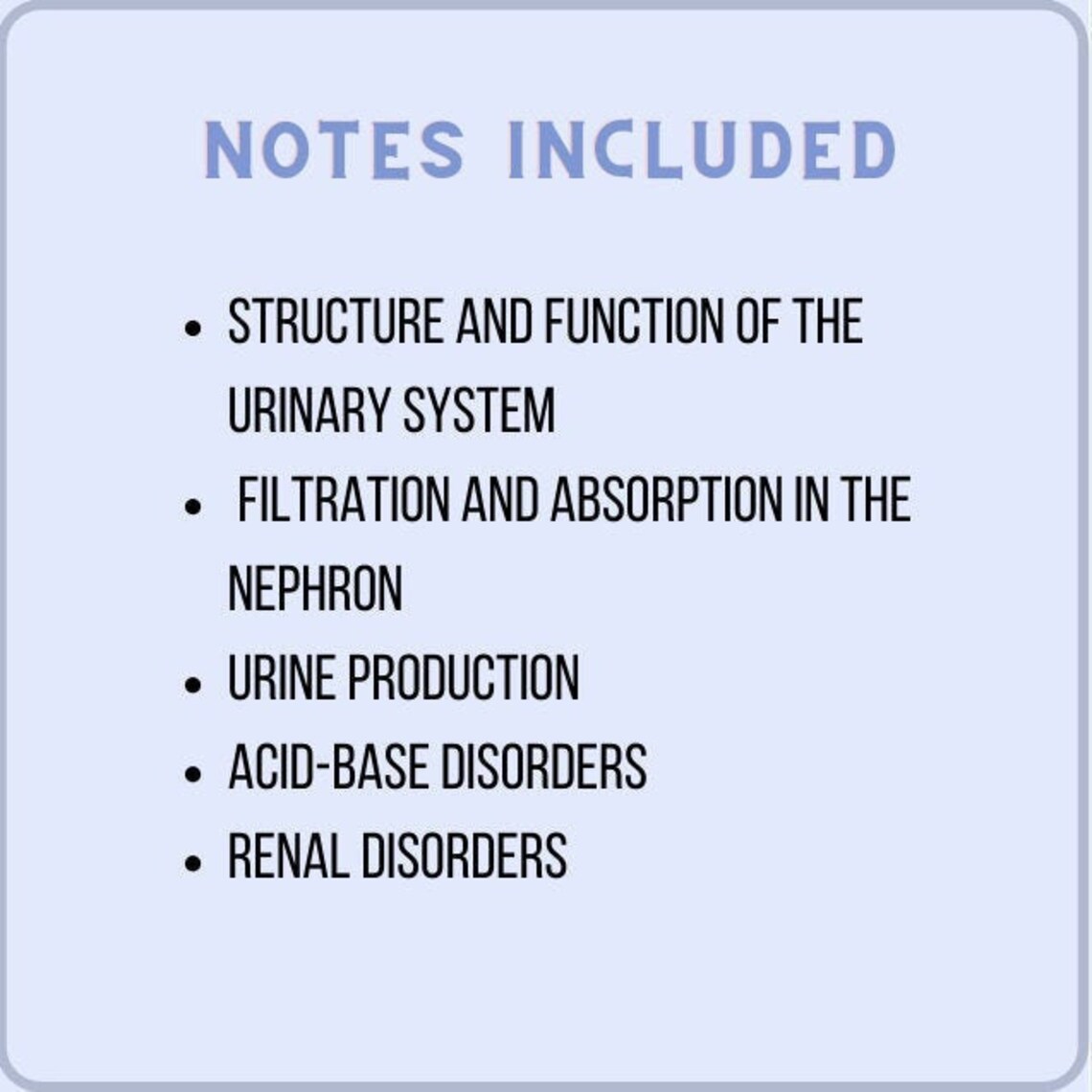 Renal Physiology Notes Bundle Anatomy and Physiology Renal | Etsy