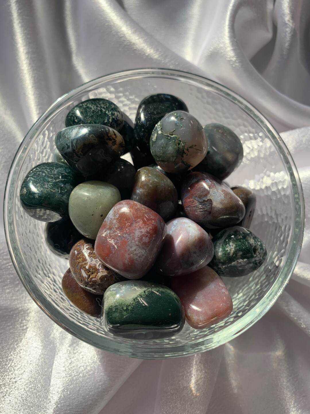 Moss Agate Tumbles Intuitively Selected - Etsy