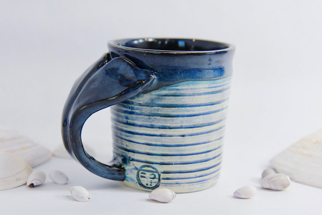 Handcrafted Whale Tail Mug - Ocean Inspired Stoneware Coffee Cup - Etsy