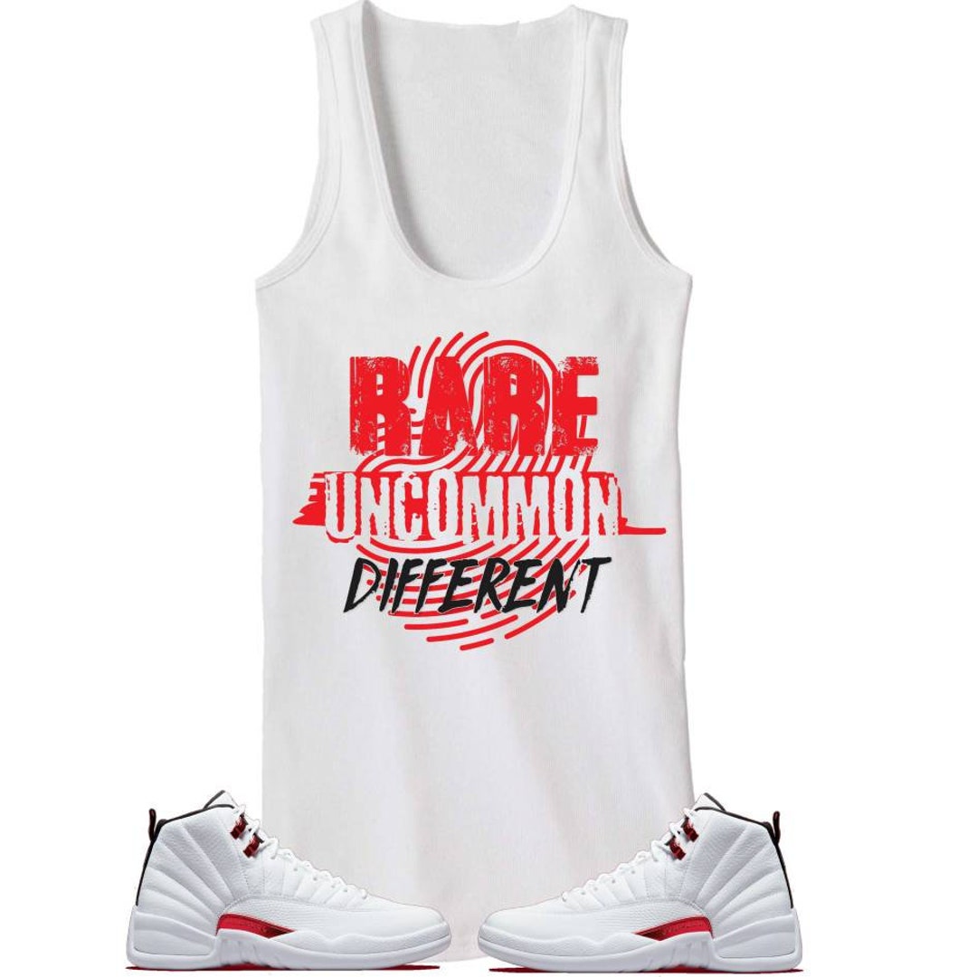 Jordan Retro 12 Twist/ Red Metallic Tank top Rare Uncommon Different ...