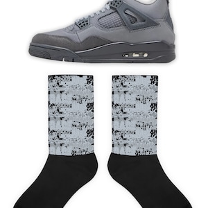 Socks to Match Jordan 4 Wet Cement Sneaker Sneaker Socks, Retro 4 Wet ...