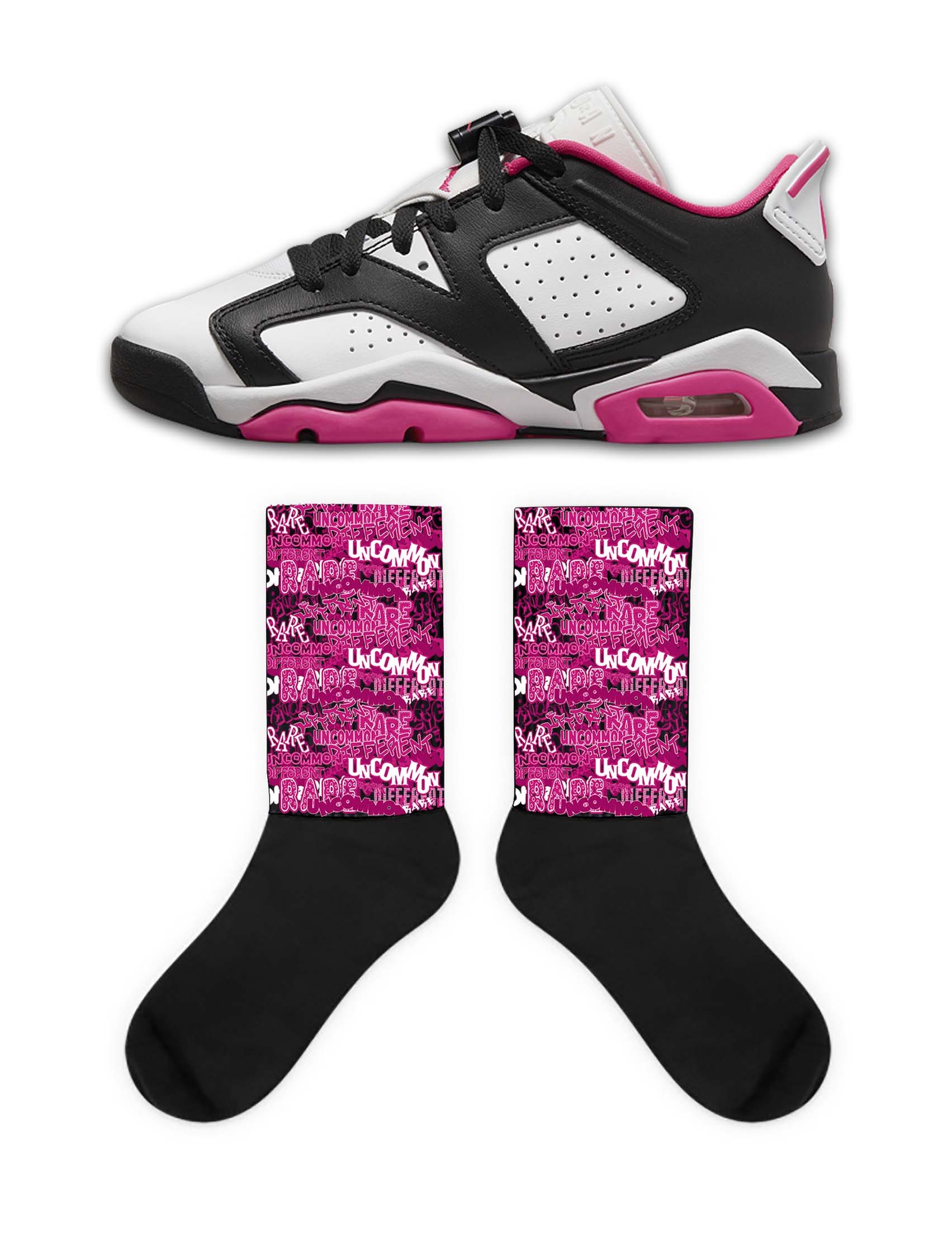 Pink And White Jordan Socks