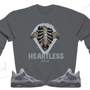 Heartless Hoodie to Match Jordan 4 Wet Cement Sneaker Sneaker Hoodie ...