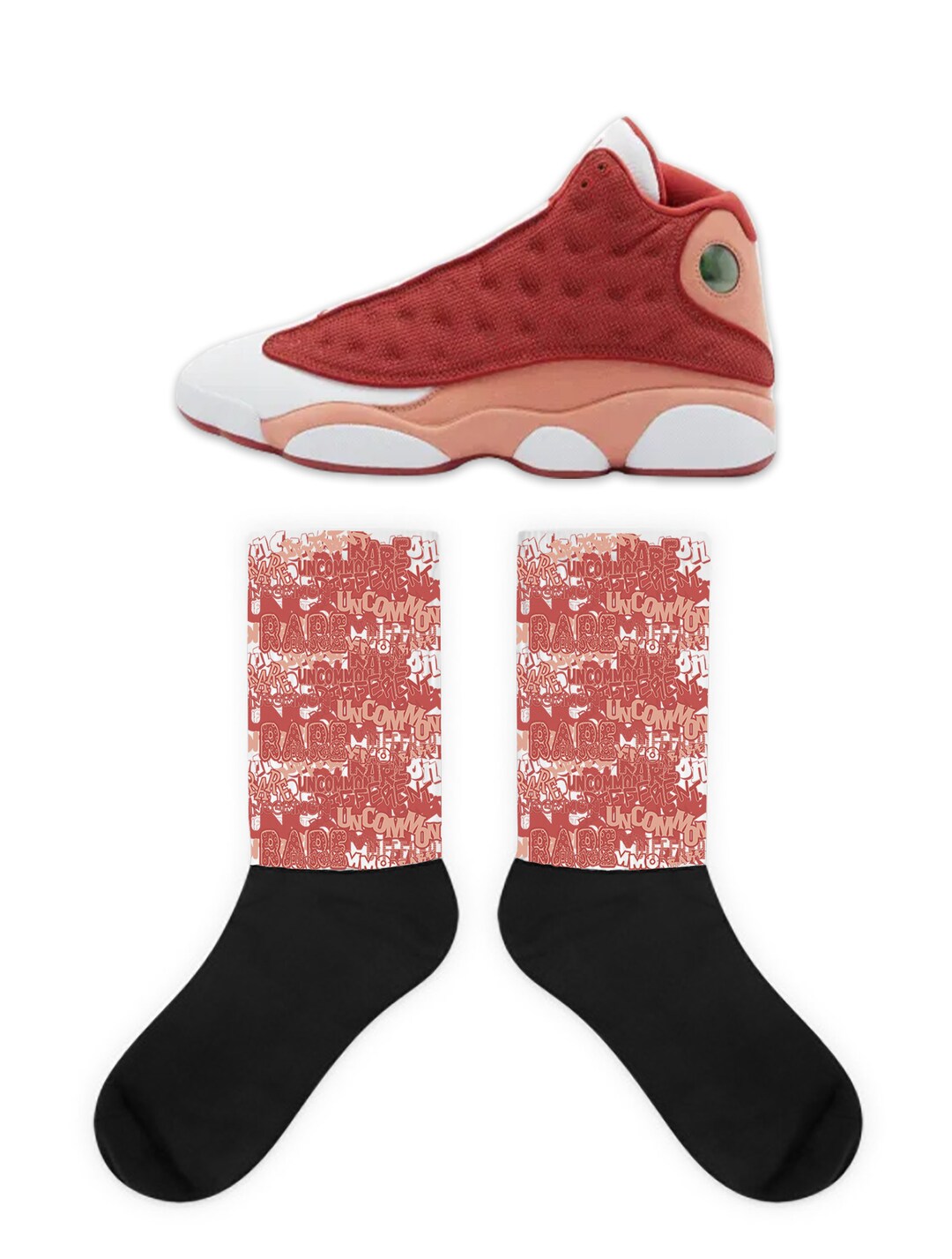 Socks to Match Retro 13 Dune Red, Jordan 13 Dune Red Socks, Dune Red ...