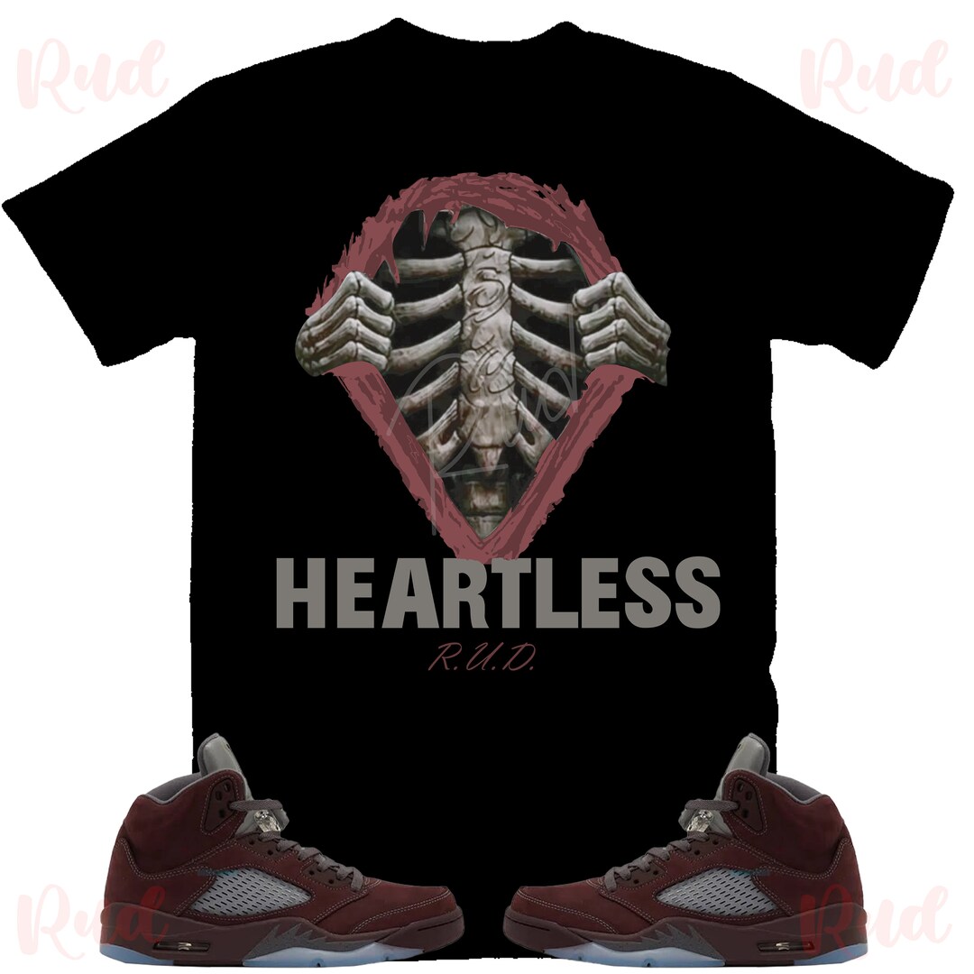 Heartless Shirt to Match Jordan Retro 5 Burgundy Retro 5 - Etsy