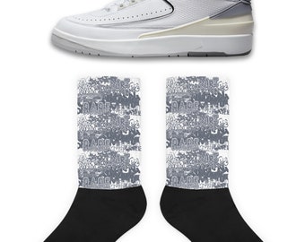 Socks to Match Jordan Retro 2 Cement Grey, Retro 2 Cement Grey Socks ...