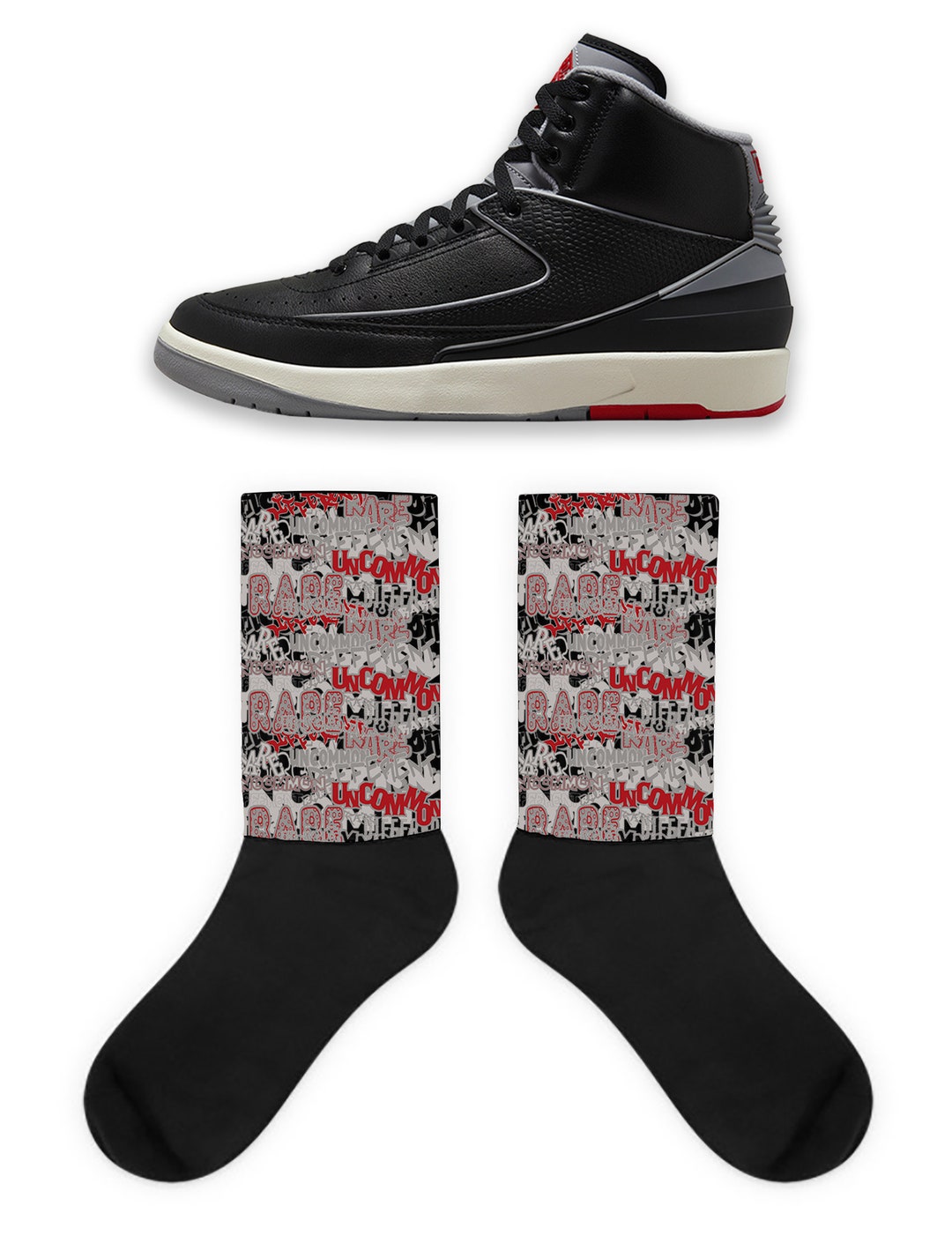 Scramble Socks to Match Retro 2 Black Cement, Retro 2 Black Cement ...