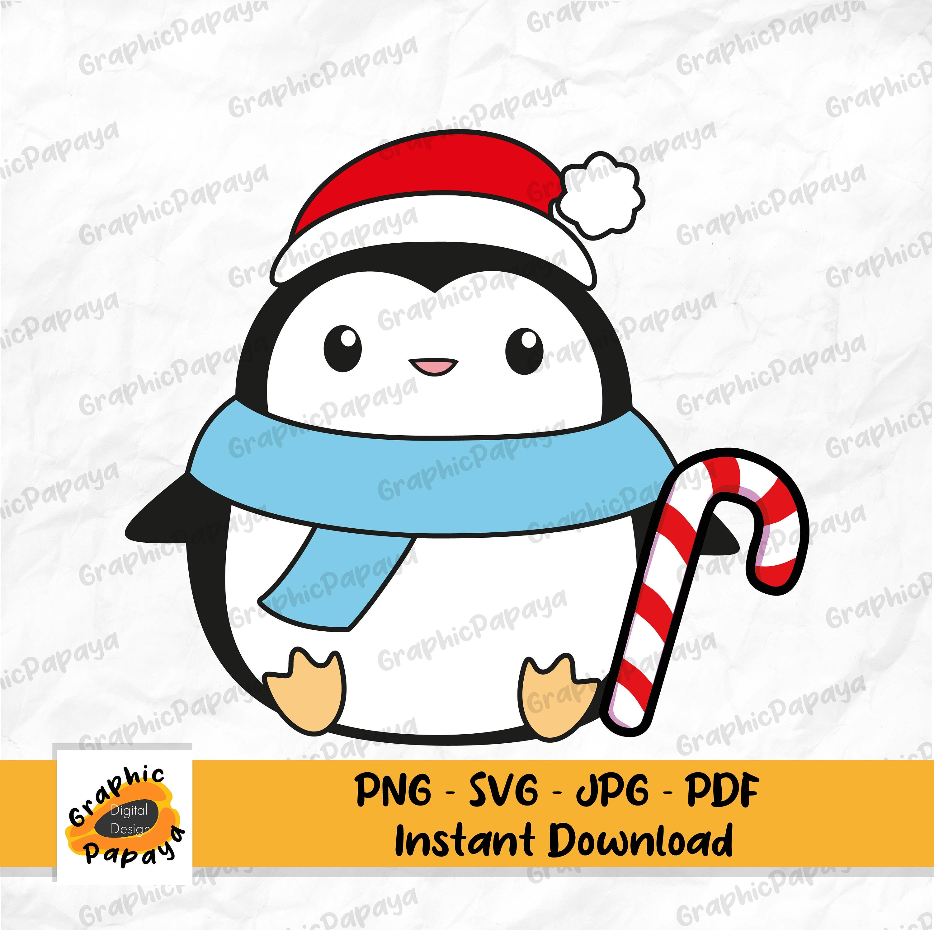 Animal Christmas Kawaii Clipart, High Quality 300 Dpi, Png, Svg, Pdf ...