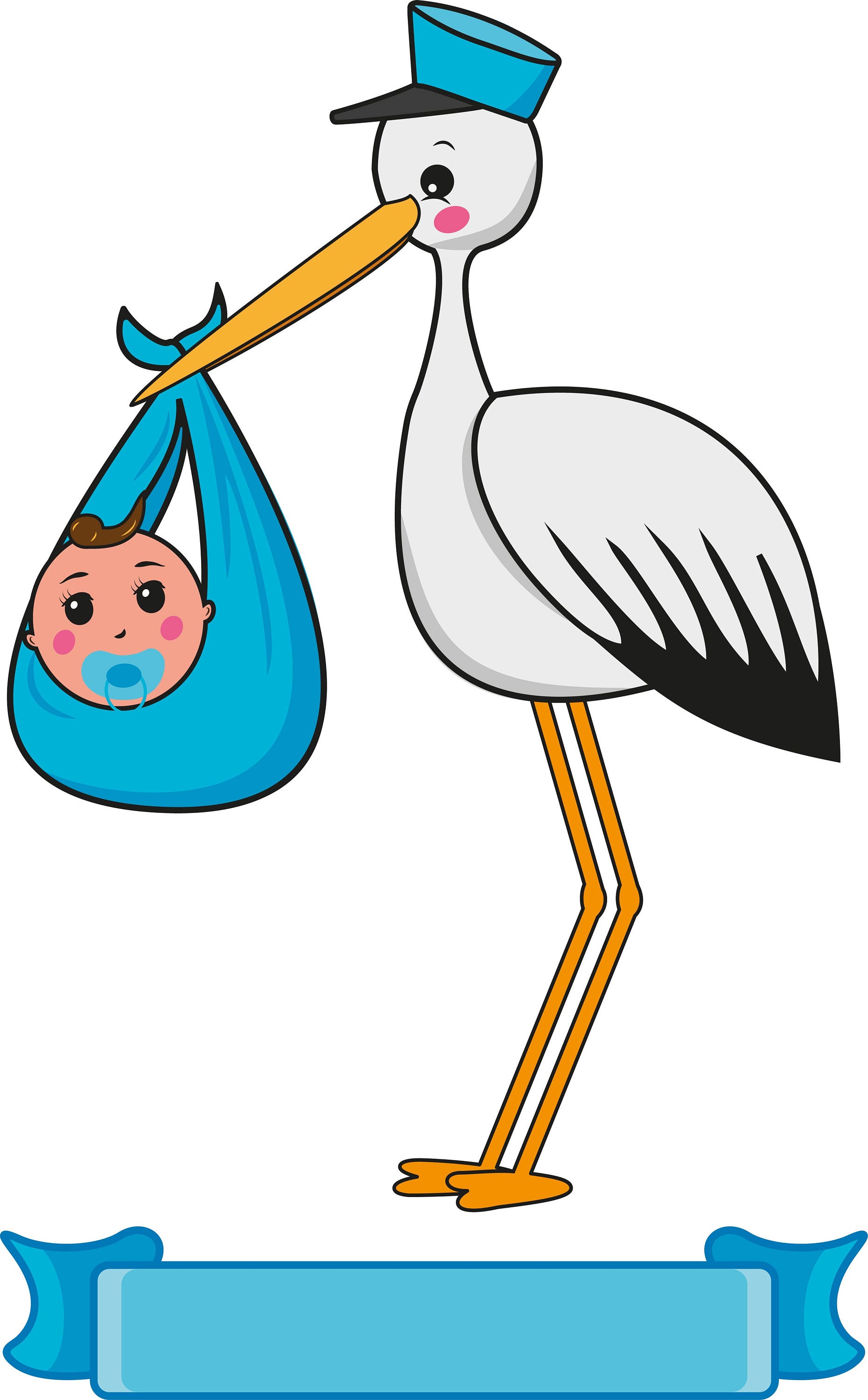 Baby and Stork Special Delivery Clipart Pink and Blue, Svg, Png, Jpg ...