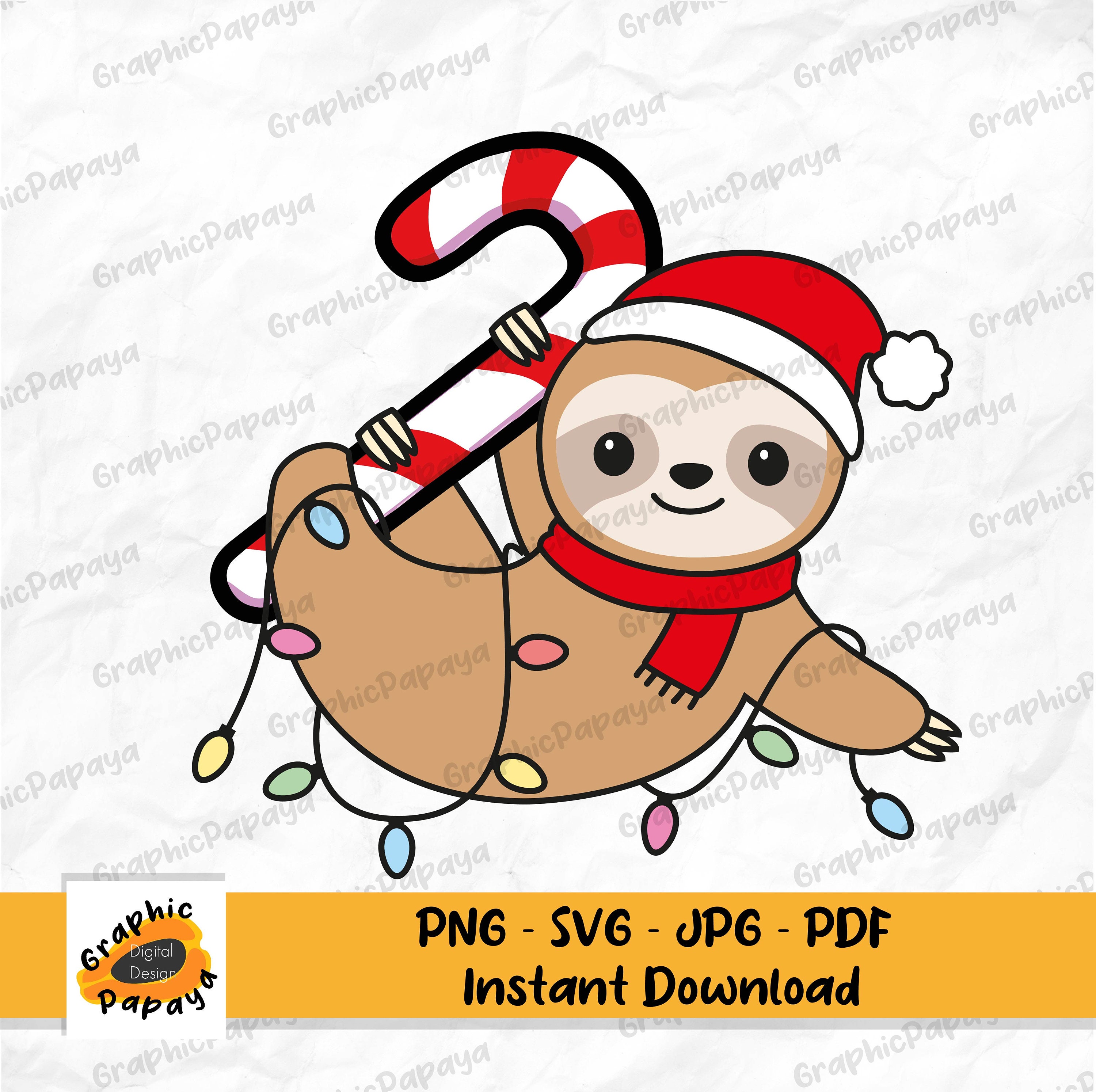 Animal Christmas Kawaii Clipart, High Quality 300 Dpi, Png, Svg, Pdf ...