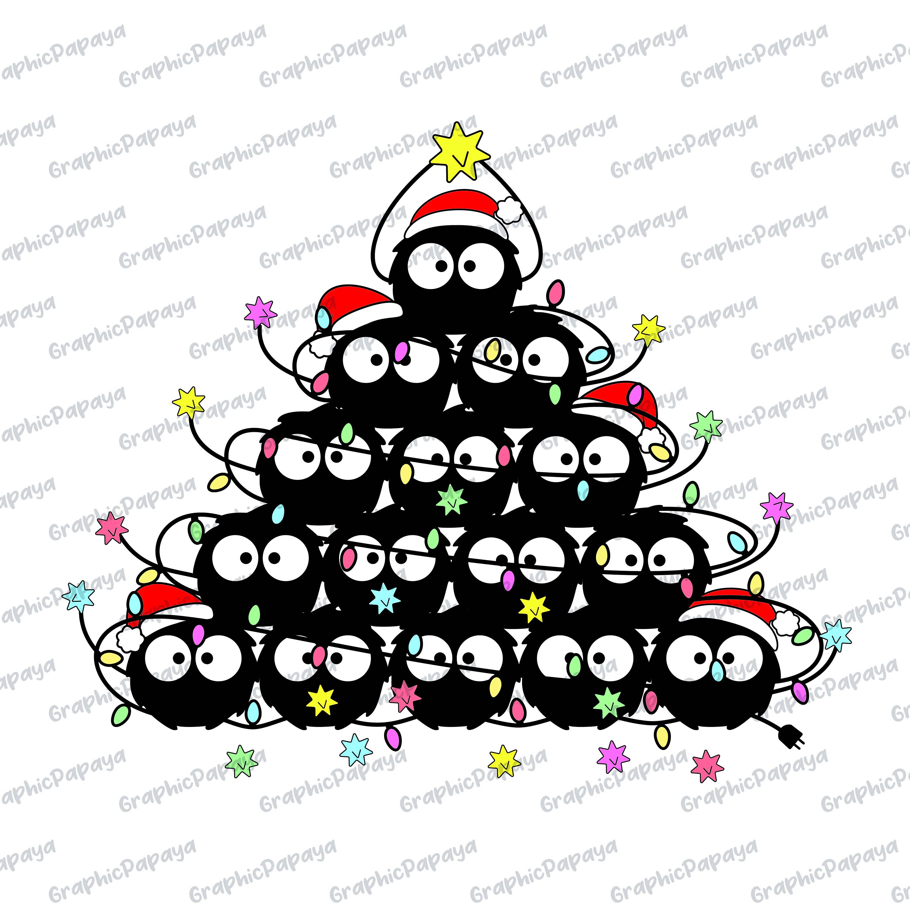 Soot Sprites Christmas Tree Spirited Away Svg, Png, Pdf, Jpg Files - Etsy