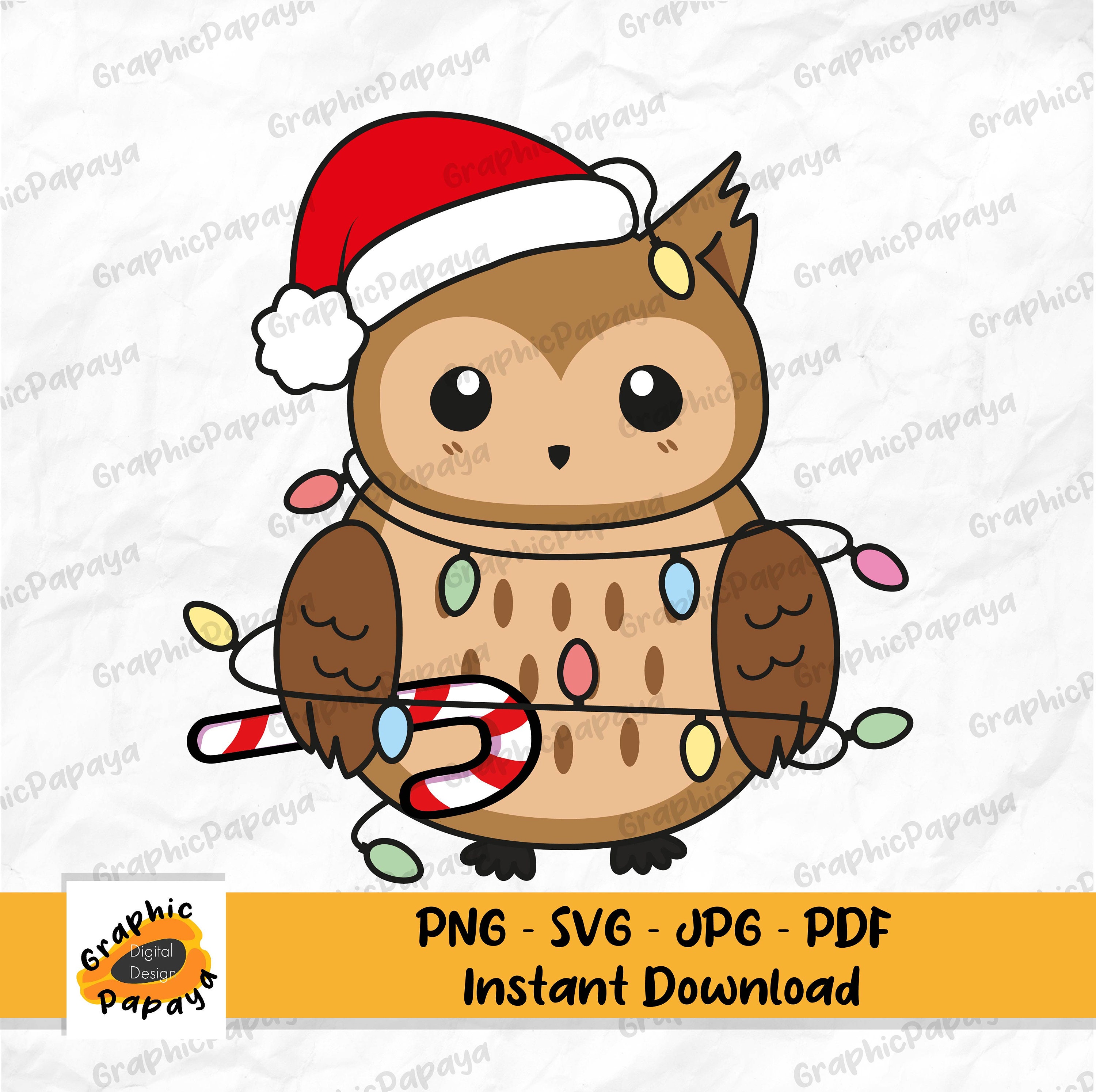 Animal Christmas Kawaii Clipart, High Quality 300 Dpi, Png, Svg, Pdf ...