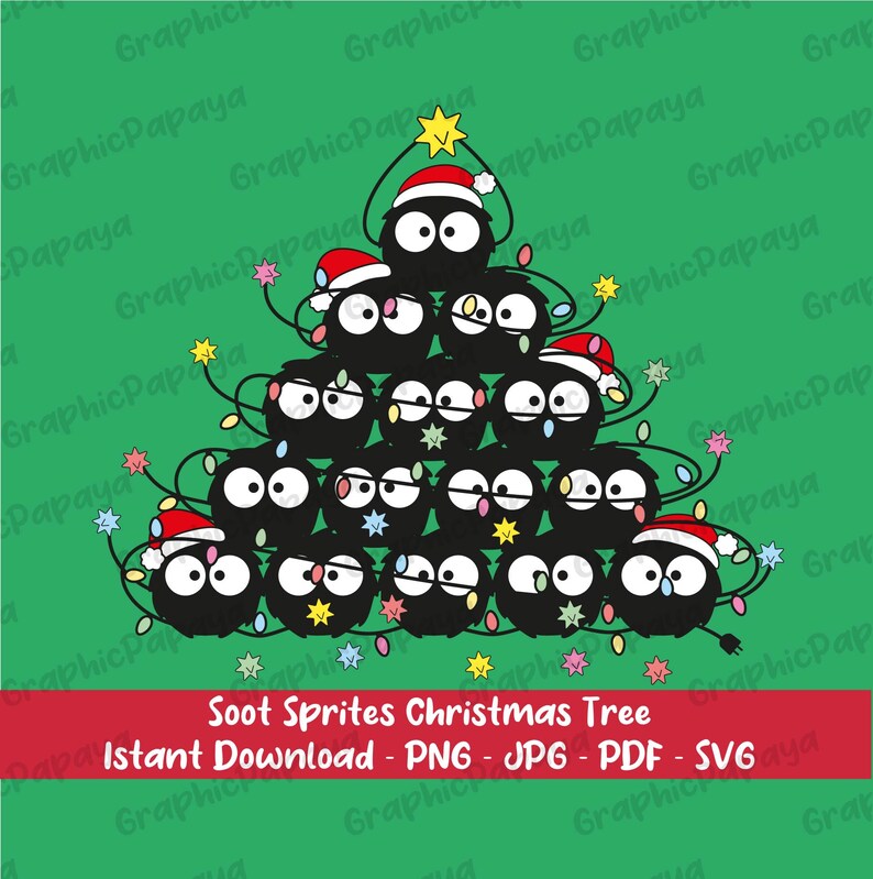 Soot Sprites Christmas Tree Spirited Away Svg, Png, Pdf, Jpg Files - Etsy