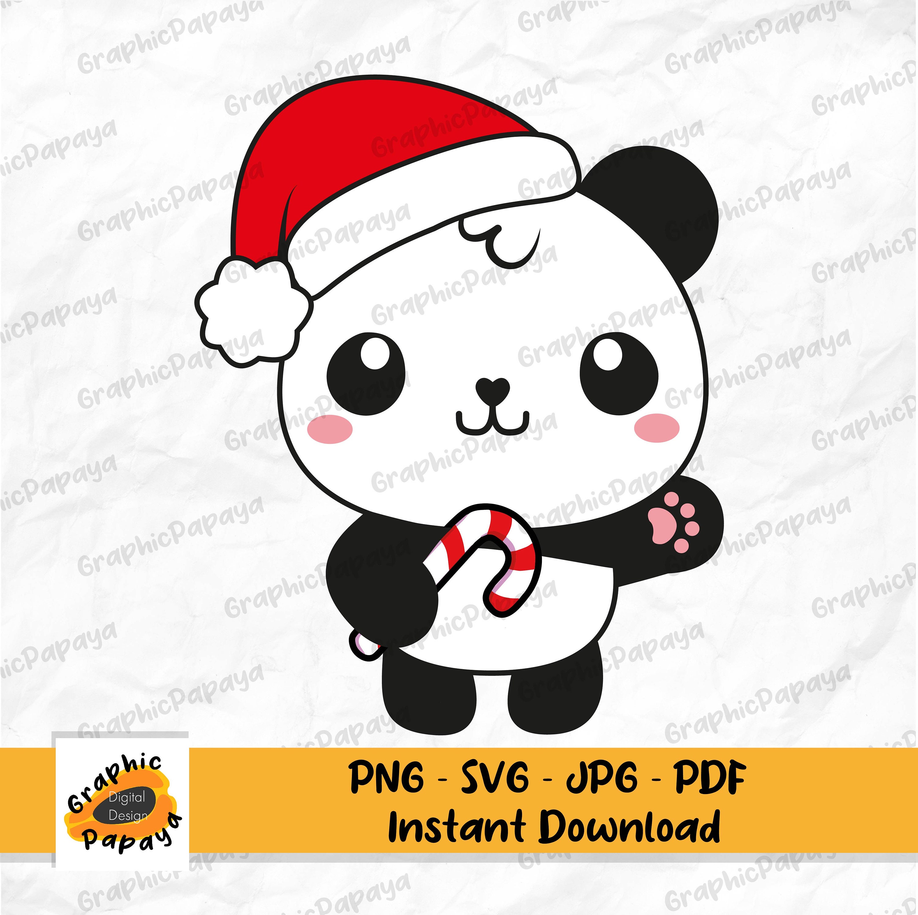 Animal Christmas Kawaii Clipart, High Quality 300 Dpi, Png, Svg, Pdf ...