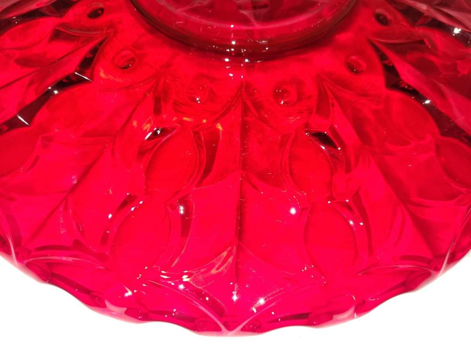 Beautiful Vintage Fostoria Red Glass Cake Platter - Etsy