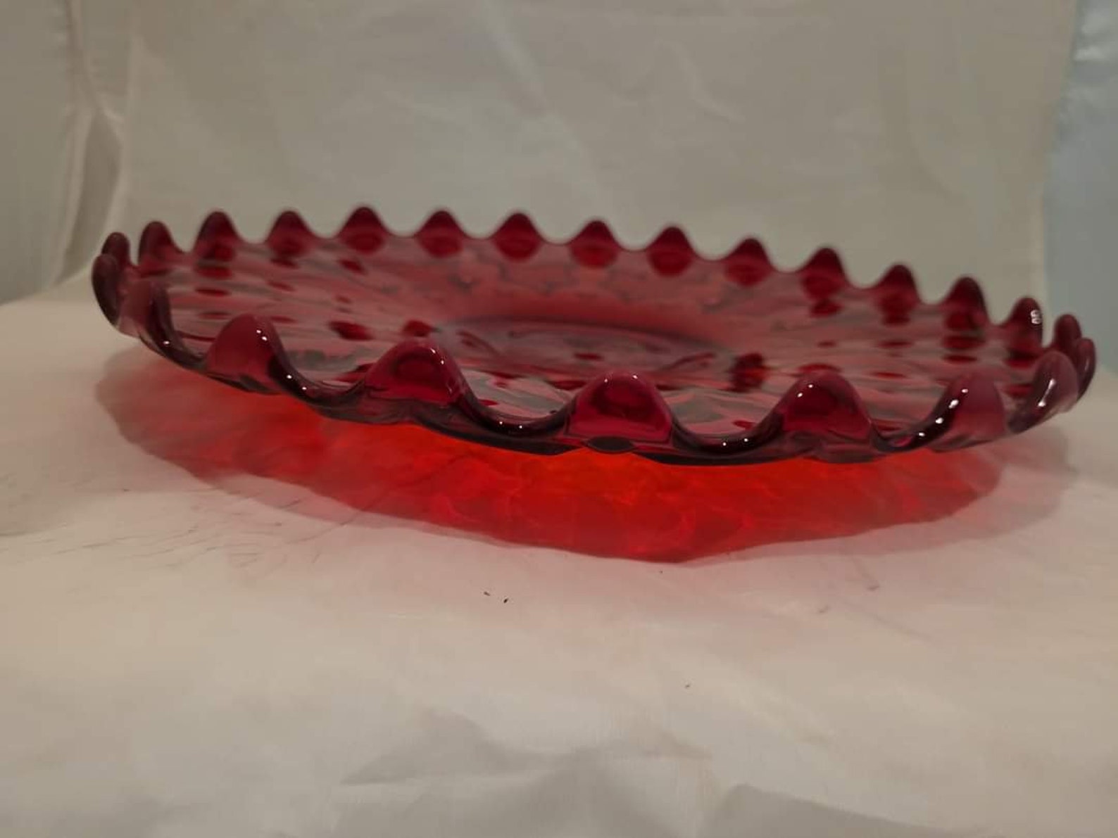 Beautiful Vintage Fostoria Red Glass Cake Platter - Etsy