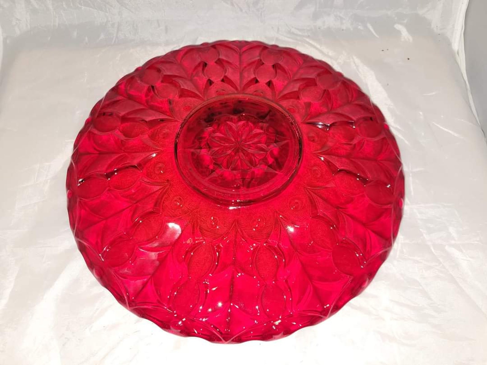Beautiful Vintage Fostoria Red Glass Cake Platter - Etsy