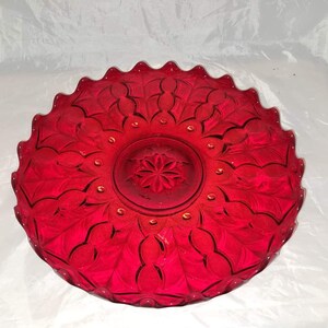 Beautiful Vintage Fostoria Red Glass Cake Platter - Etsy