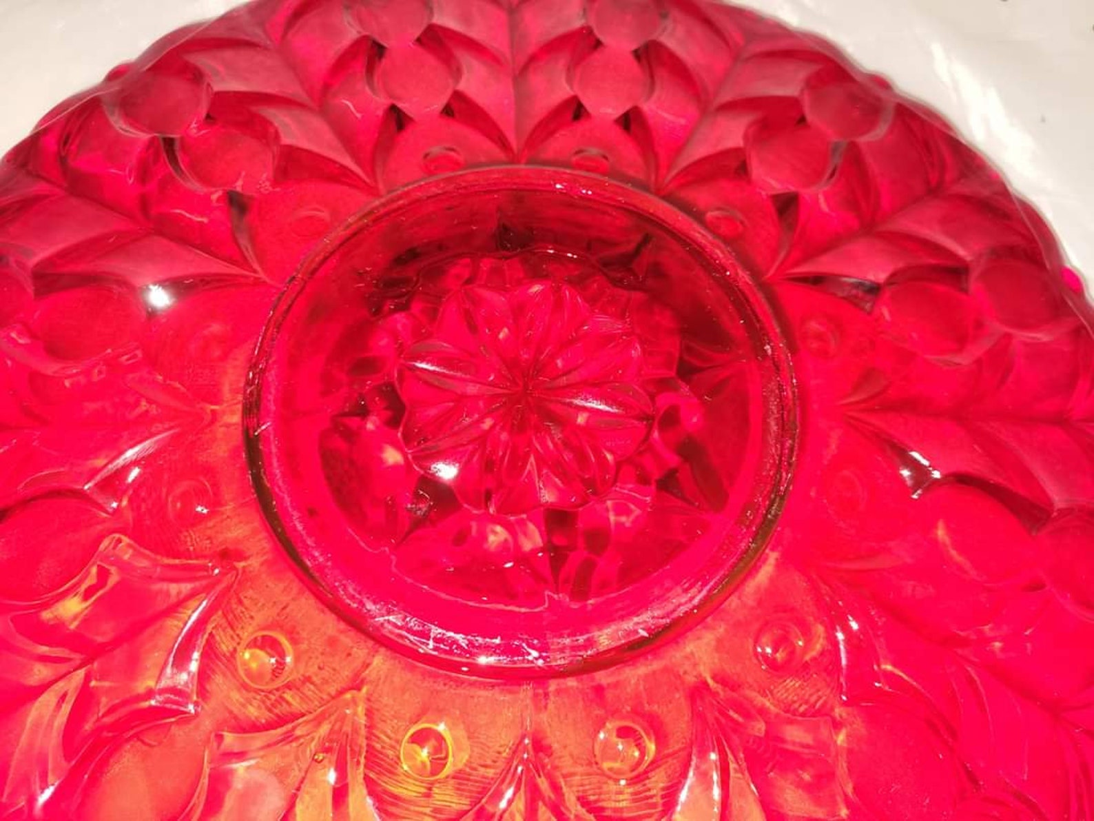 Beautiful Vintage Fostoria Red Glass Cake Platter - Etsy