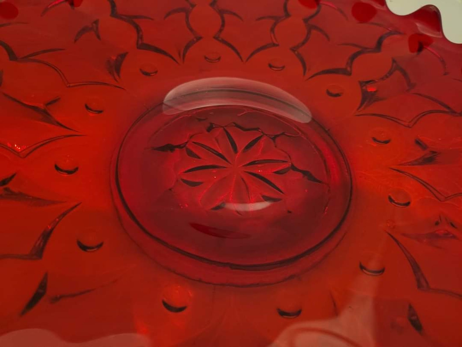 Beautiful Vintage Fostoria Red Glass Cake Platter - Etsy