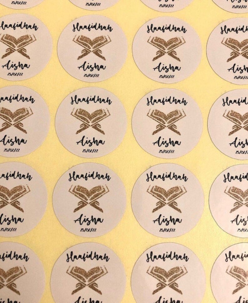 Hifz Hifdh Completion Sticker Sheet for Celebrations/gifts/sweet-bags ...