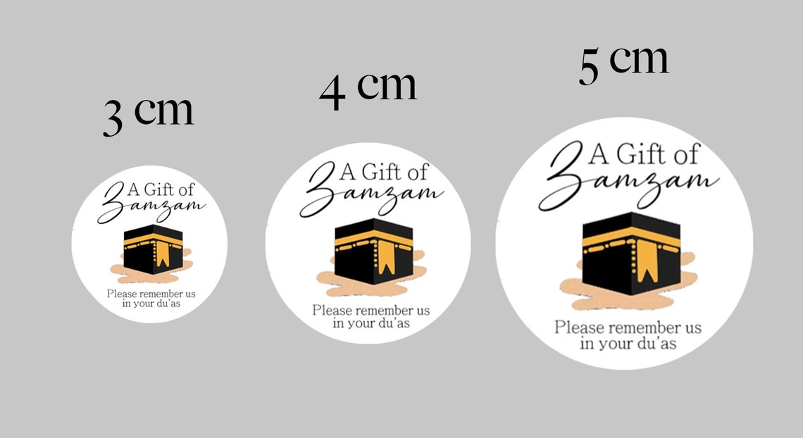 Zamzam Kajoor Stickers Zamzam Bottle Dates Favours Stickers Wedding ...