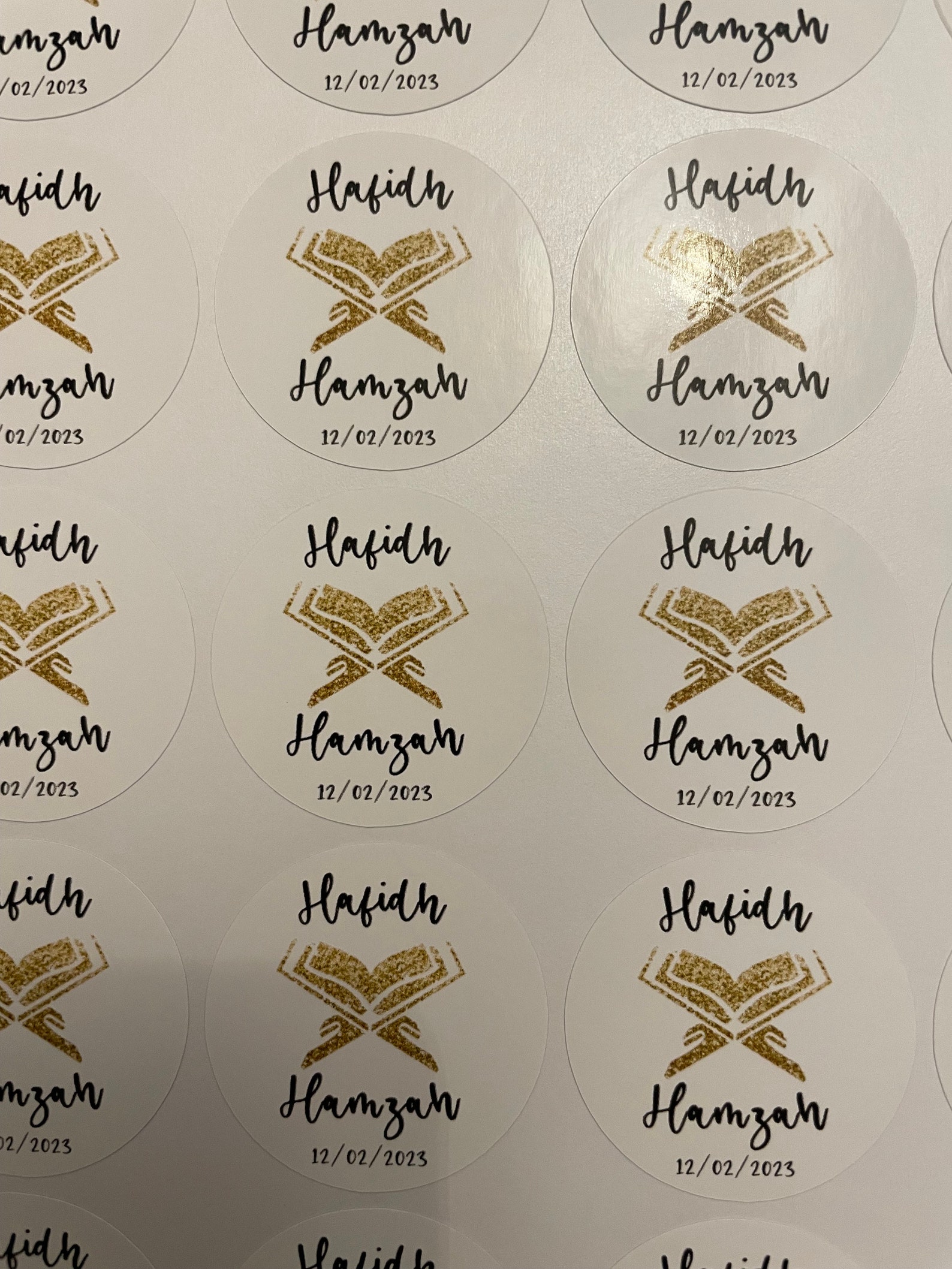 Hifz Hifdh Completion Sticker Sheet for Celebrations/gifts/sweet-bags ...