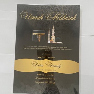 Personalised Umrah Hajj Pilgrimage Congratulations A4 Islamic Gift ...